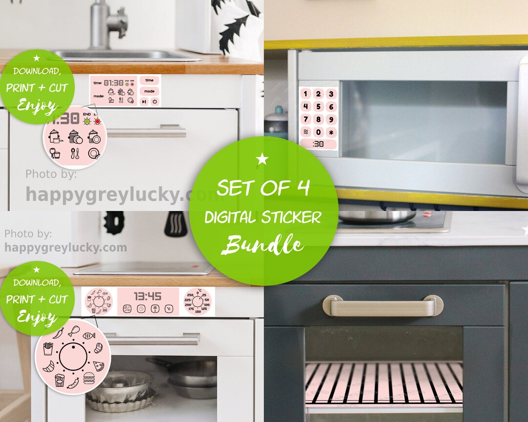 Play Kitchen ROSE GOLD Stickers, Instant Download - Etsy