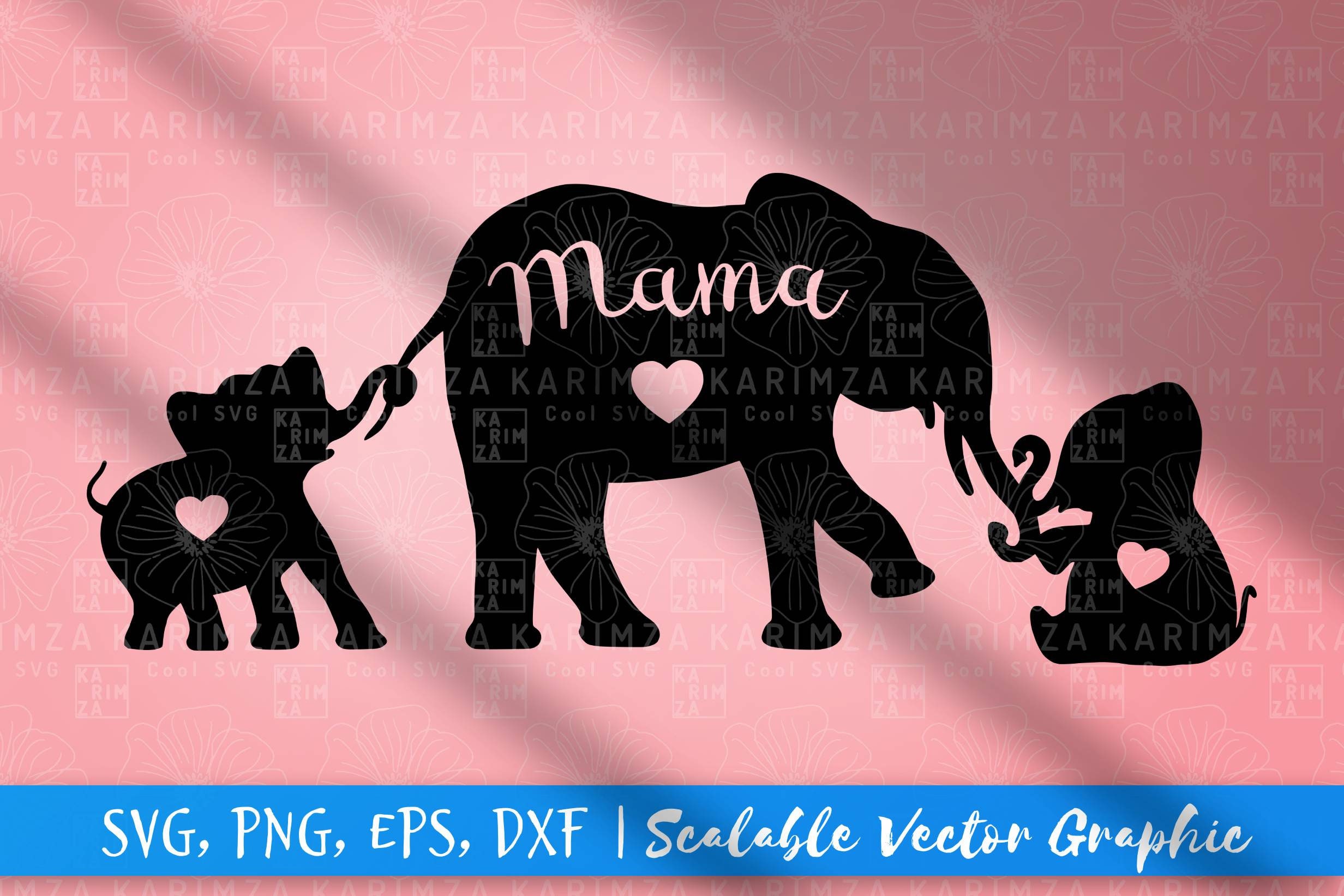 MAMA ELEPHANT and 2 Babies Svg Png Dxf Eps - Etsy
