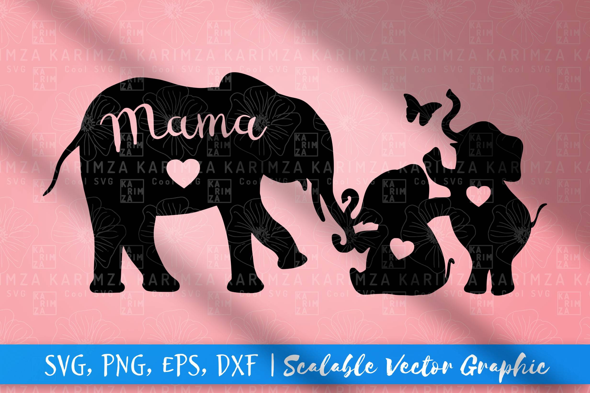 MAMA ELEPHANT With Two Babies Svg Png Dxf Eps - Etsy