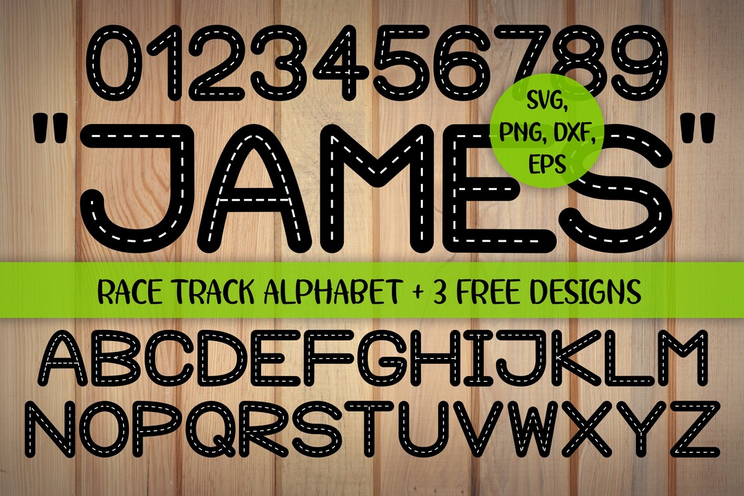 Race Track Alphabet SVG Bundle, Road Numbers and Letters, Race Track ...