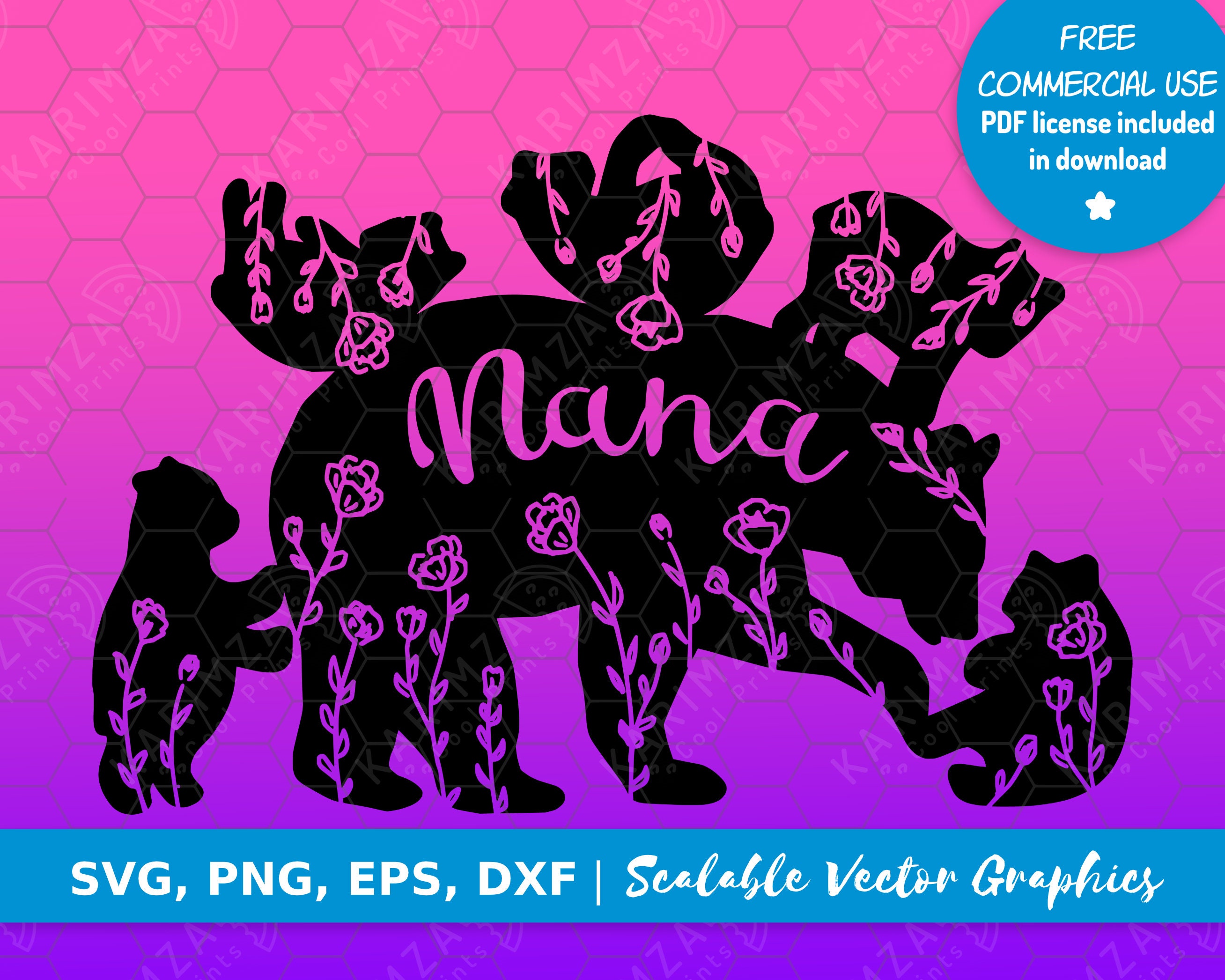 NANA SVG Instant Download SVG File for Cricut Png Dxf Eps | Etsy