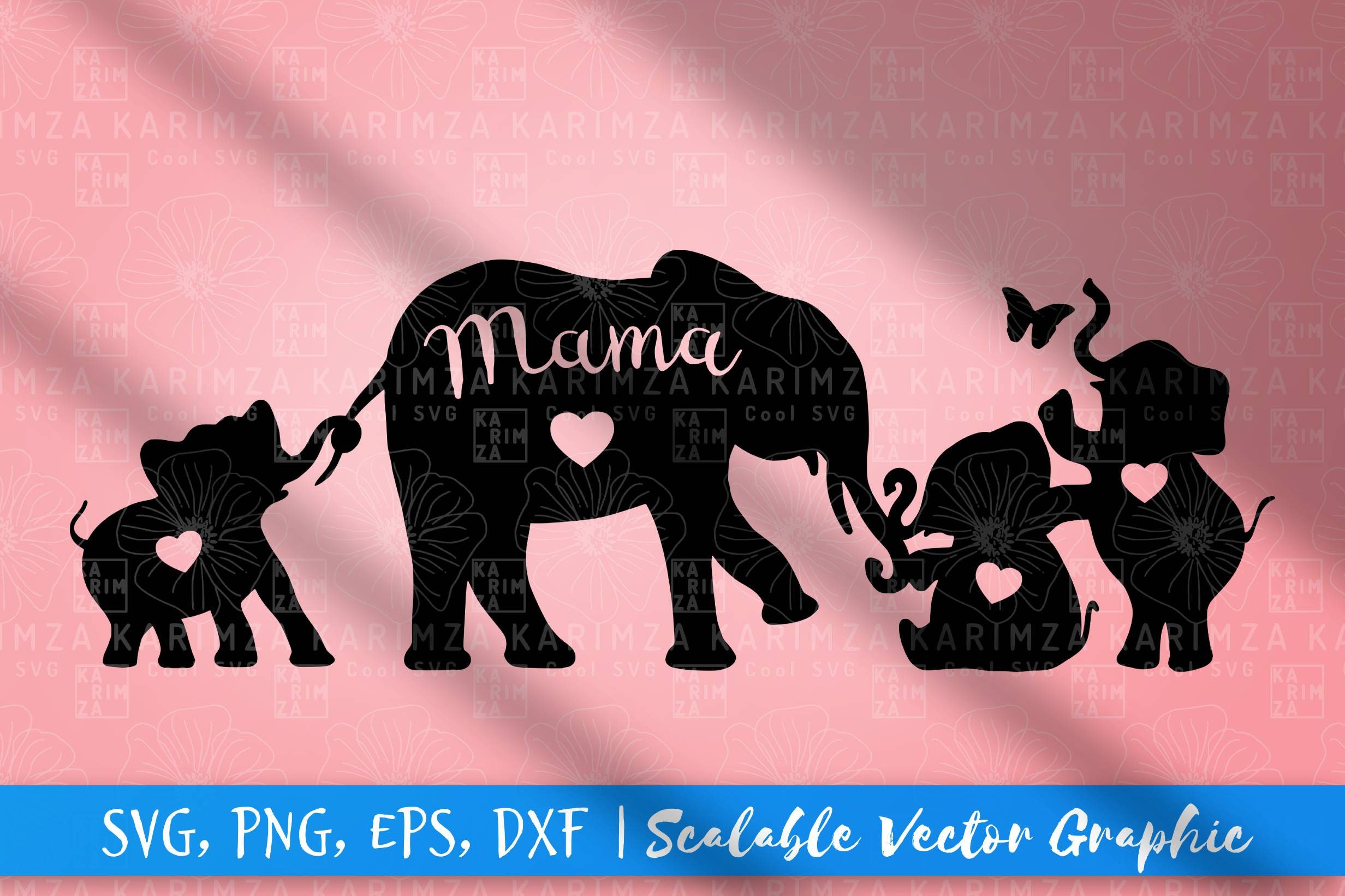 Elephant Mom And Baby Svg Mother And Baby Elephant Svg, Cute Elephant,