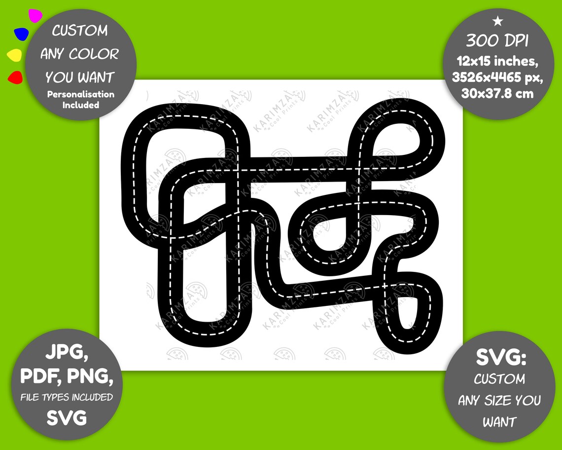 Kids Race Track SVG Bundle Pretend Play | Etsy