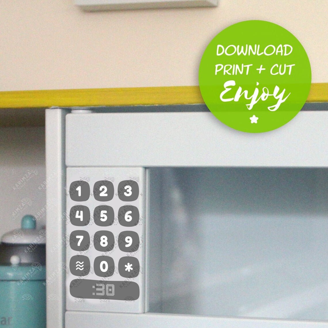 Play Kitchen GRAY Stickers Instant Download | Etsy