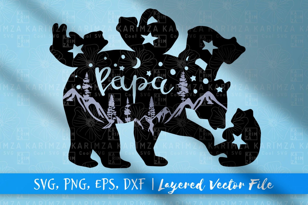 Papa Bear With 4 Cubs Bear SVG Cut File, Instant Download Digital Decal, Png, Dxf, Eps - Etsy