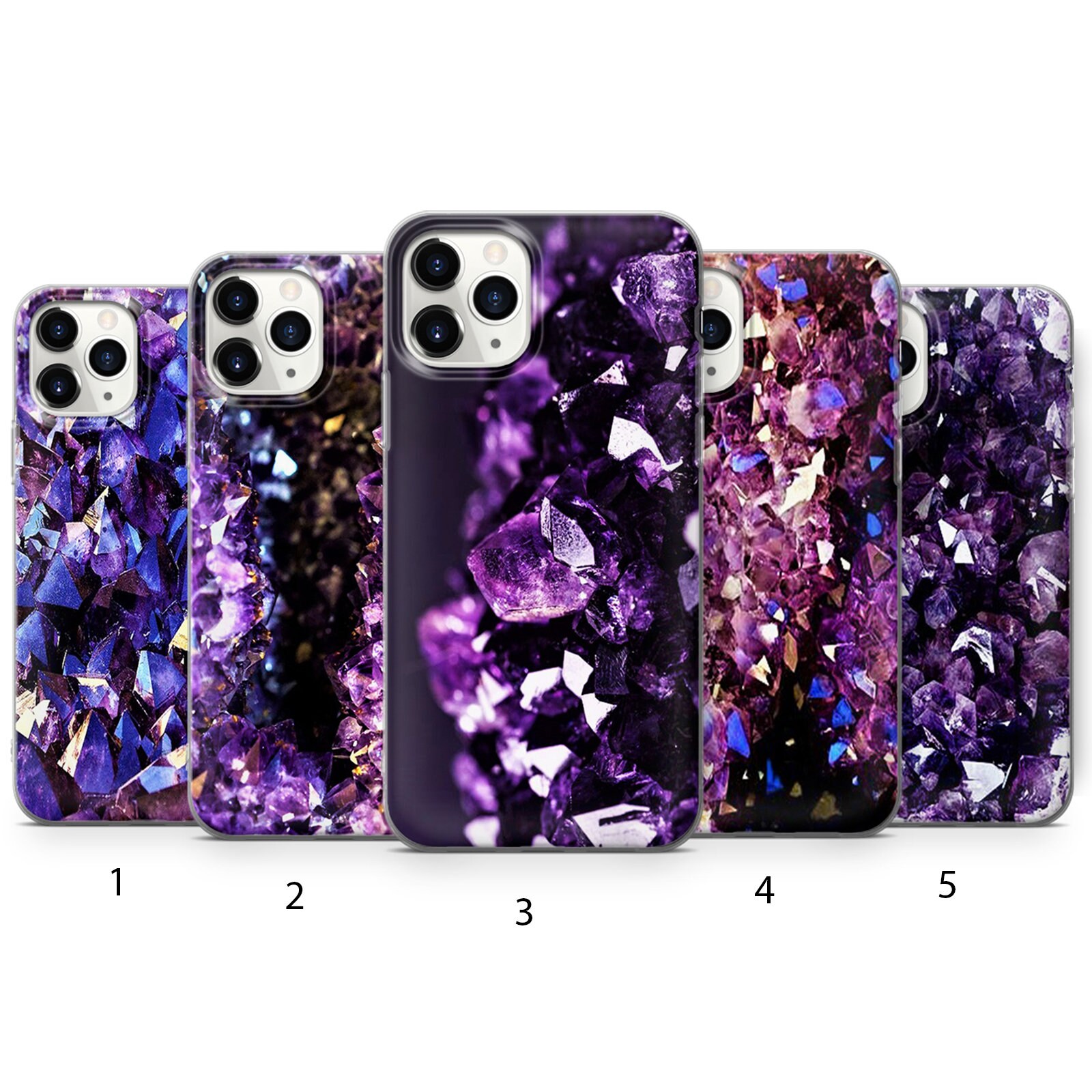 Purple AMETHYST Gemstone Crystal Phone case cover for iPhone | Etsy