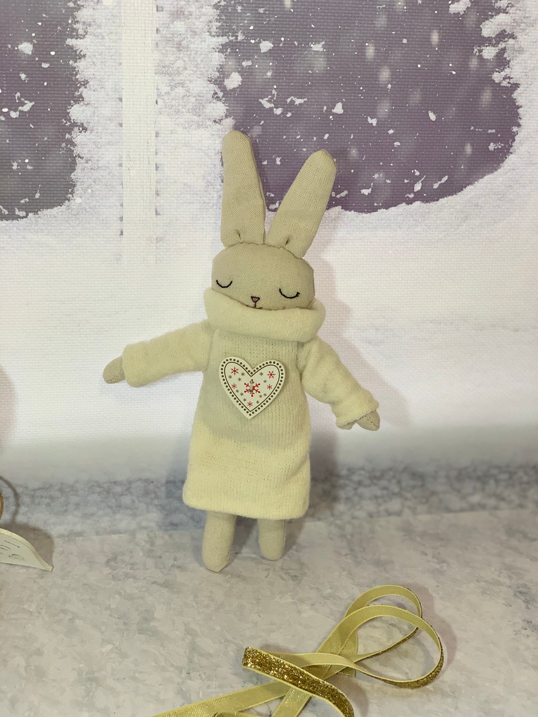 Handmade Linen Bunny, Rabbit Handmade, Stuffed Toy, Plush Rabbit, Linen ...