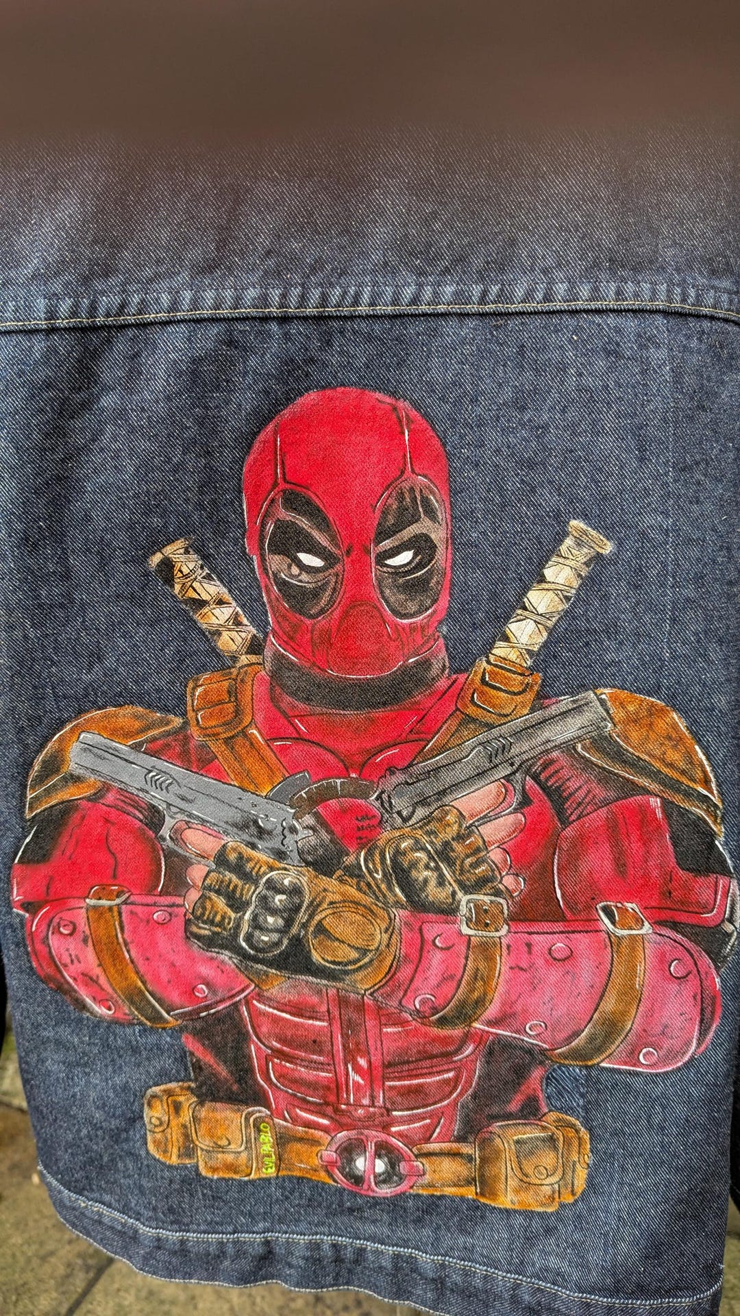 Deadpool Vintage Denim Jacket Handpainted - Etsy