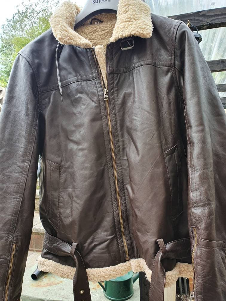Vintage Faux Leather Sheepskin Flying Jacket Firefly - Etsy UK