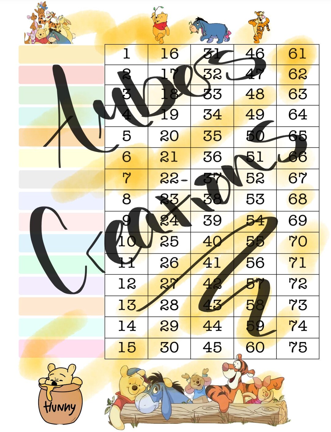 Bingo 1-15 - Etsy
