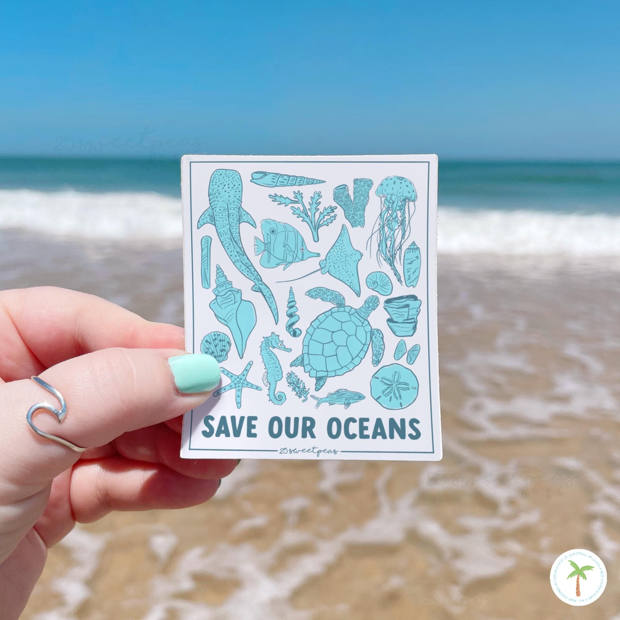 Ocean Lover Sticker: Waterproof Marine Life Sticker, Art, Save Our ...