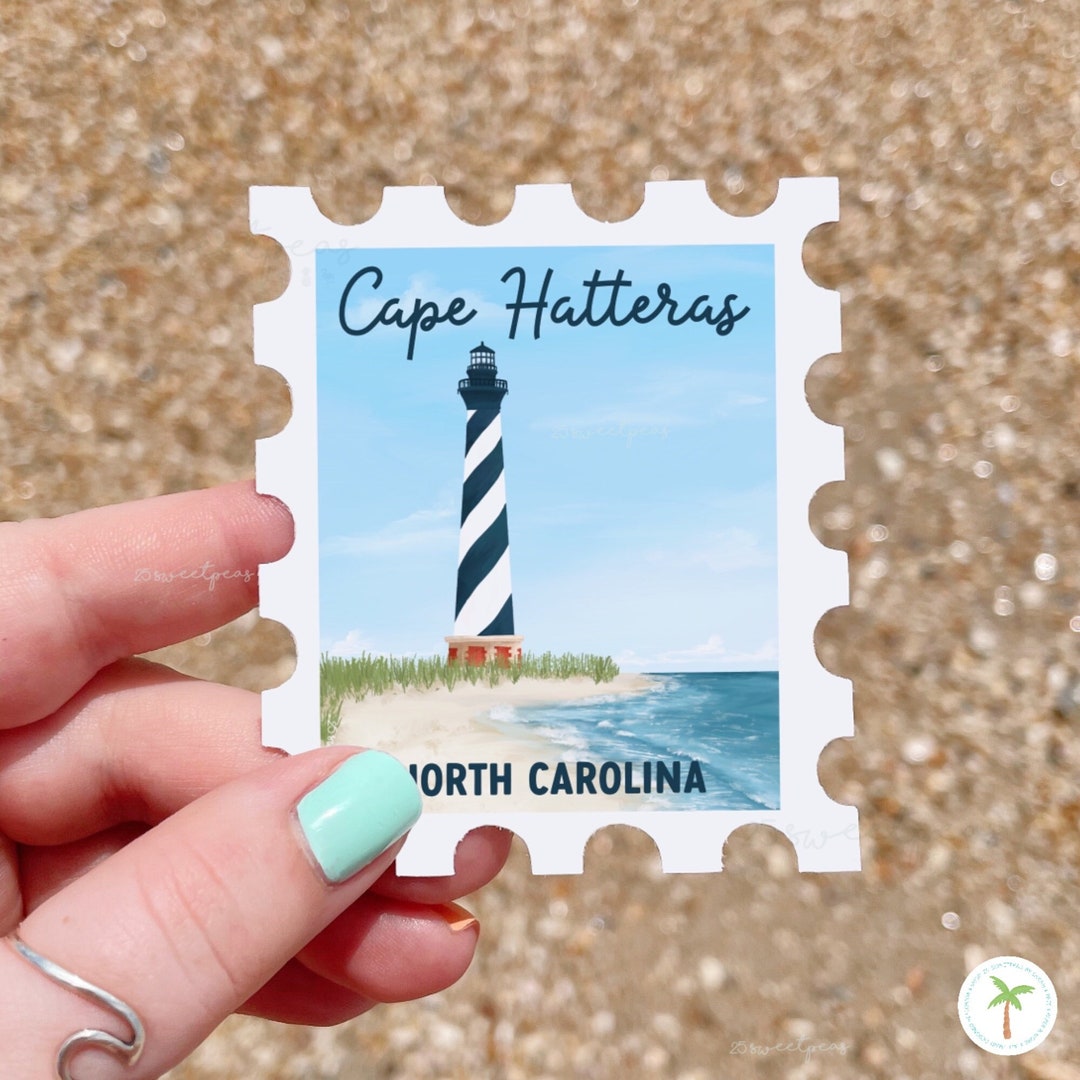 Cape Hatteras Lighthouse Sticker, North Carolina Lighthouse Stamp ...