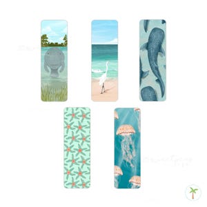 Ocean Bookmark Set, Marine Life Bookmarks, Coastal Inspired Bookmark ...