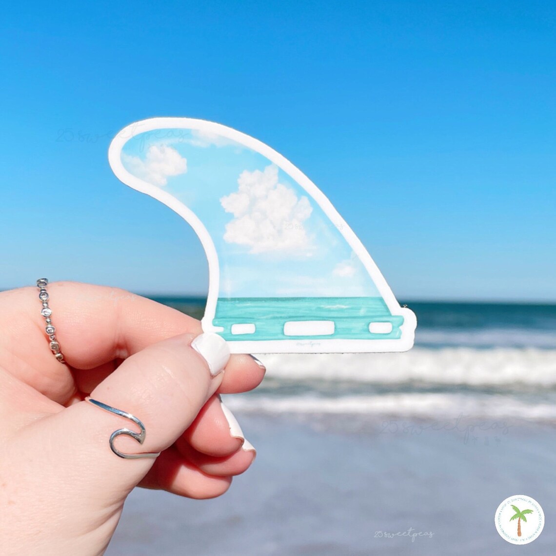 Surfboard Fin Sticker , Beach Sticker , Ocean Illustration, Surf Style ...
