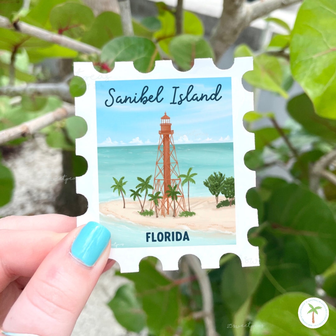 Sanibel Island Lighthouse Sticker, Sanibel Captiva Florida Stamp ...