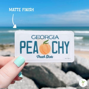 Georgia Peachy License Plate Sticker: Matte Clear Weatherproof Vinyl - Etsy