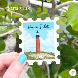 Ponce Inlet Lighthouse Sticker, Ponce Inlet Florida Stamp, Florida ...