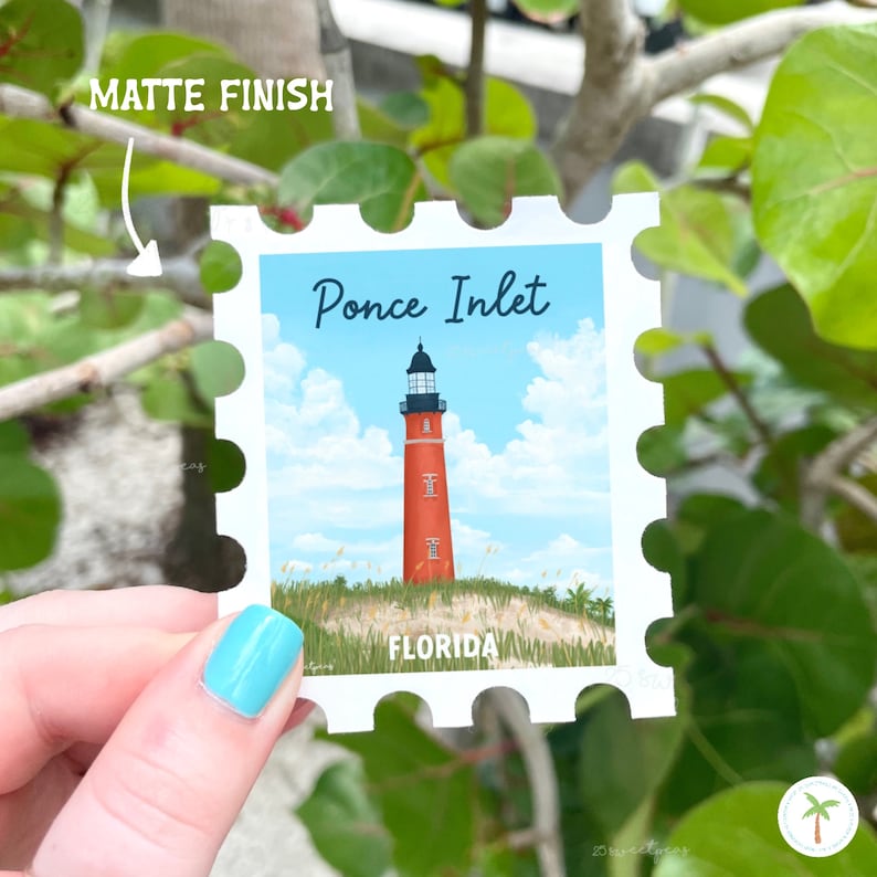 Ponce Inlet Lighthouse Sticker Ponce Inlet Florida Stamp - Etsy