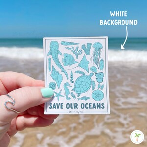 Ocean Lover Sticker: Waterproof Marine Life Sticker, Art, Save Our ...