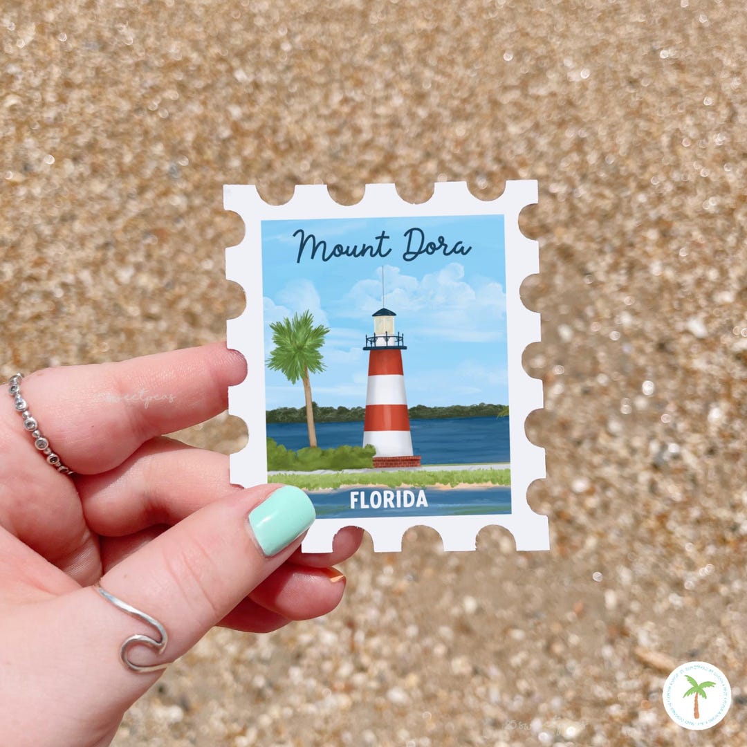 Mount Dora Lighthouse Sticker: Florida Stamp Art - Etsy