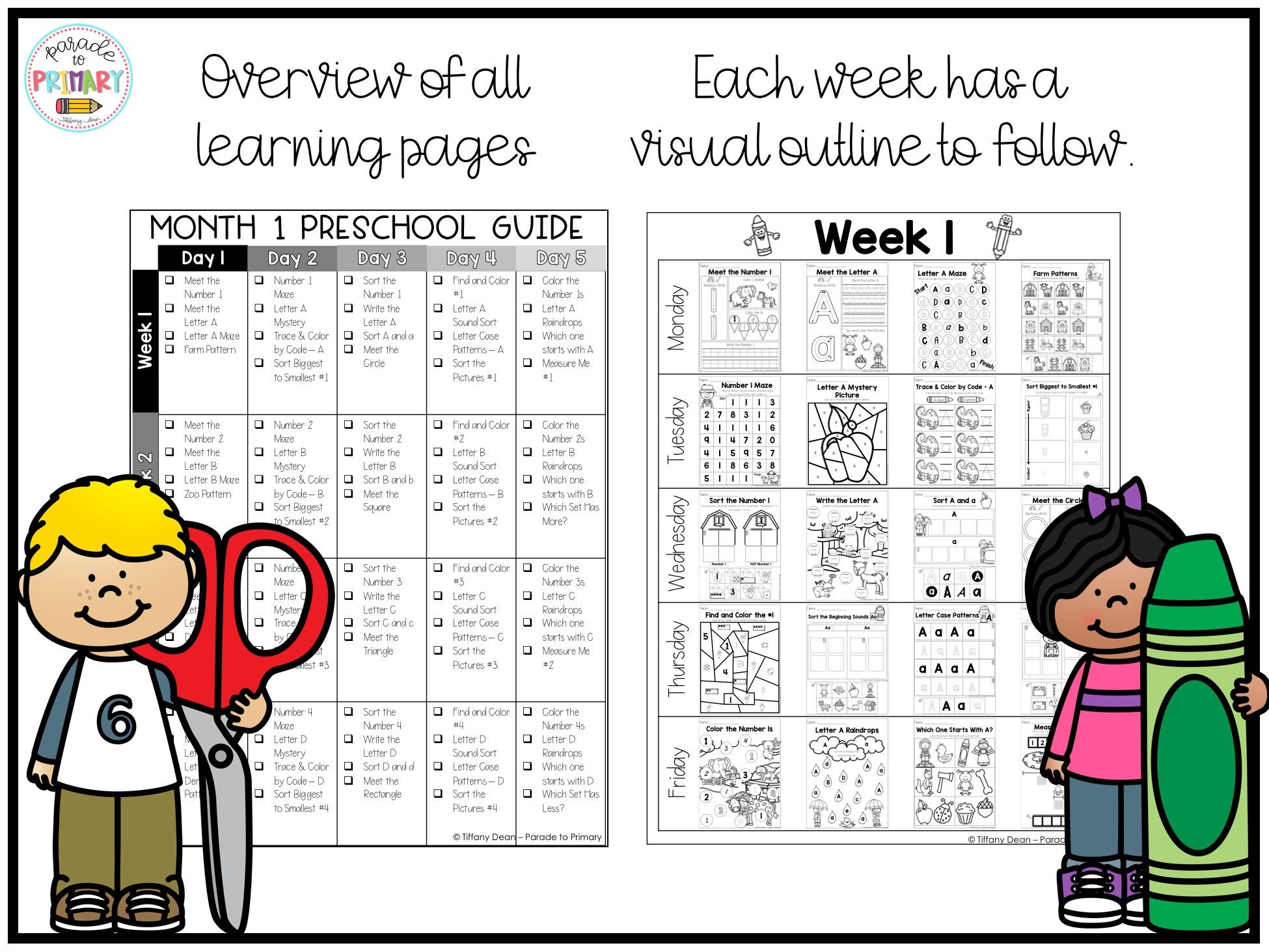 Preschool at Home Month 1 No Prep Home Learning Packets - Etsy