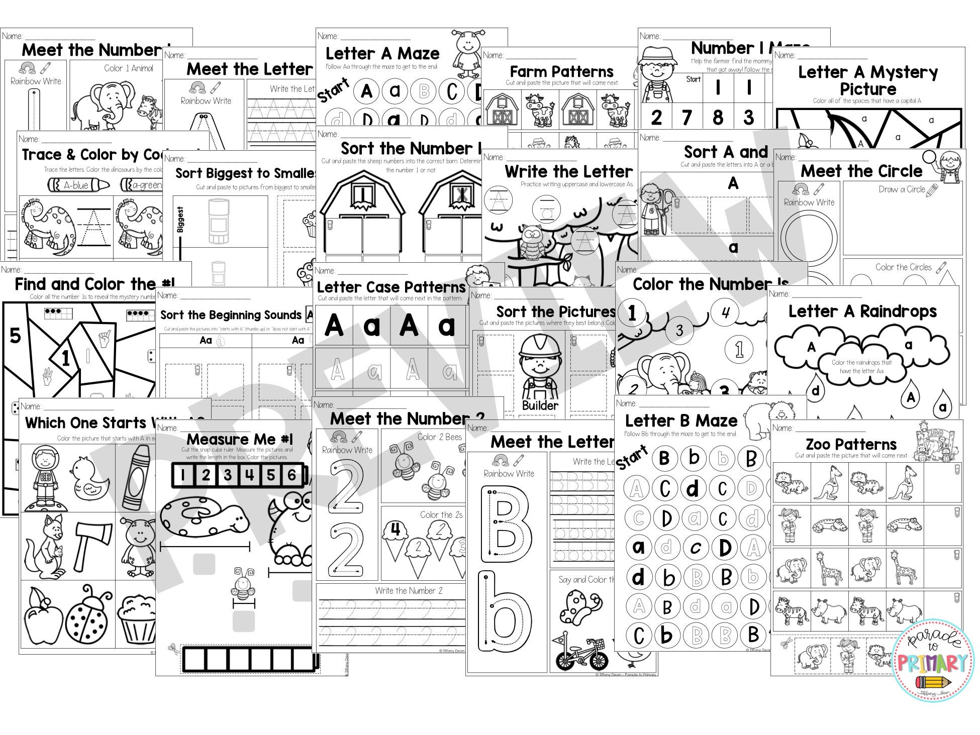 Preschool at Home Month 1 No Prep Home Learning Packets - Etsy