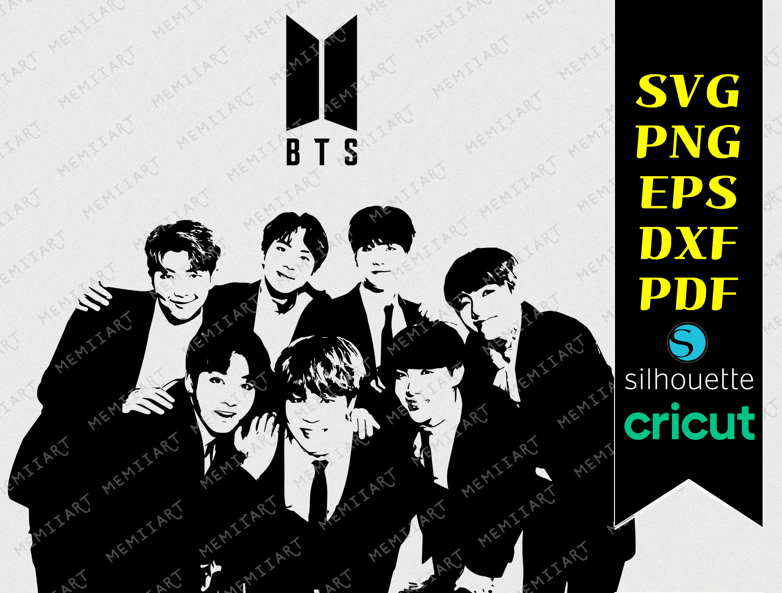 Bts Svg BTS Logo SVG Bangtan Boys png Bts Silhouette DXF | Etsy