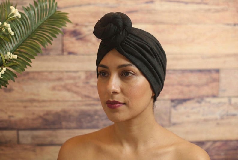 Large Knotted Turban for Women | Pre-tied Head Wrap | Fashion Headwrap ...