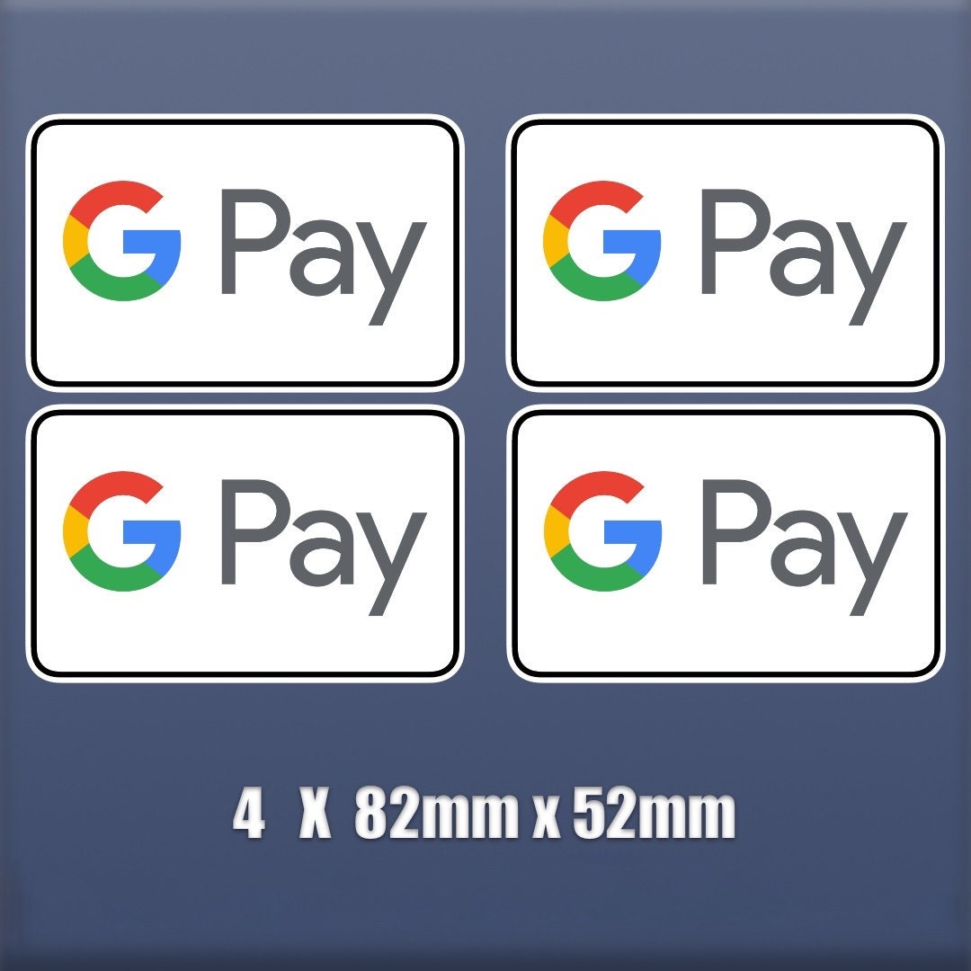 Google Pay set of 4 x Self Adhesive Vinyl Stickers 82mm x | Etsy