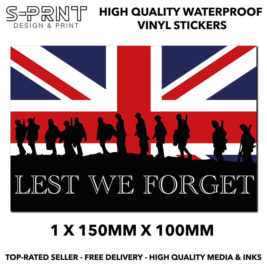 Lest We Forget Union Jack Remembrance Day Soldiers Memorial - Etsy