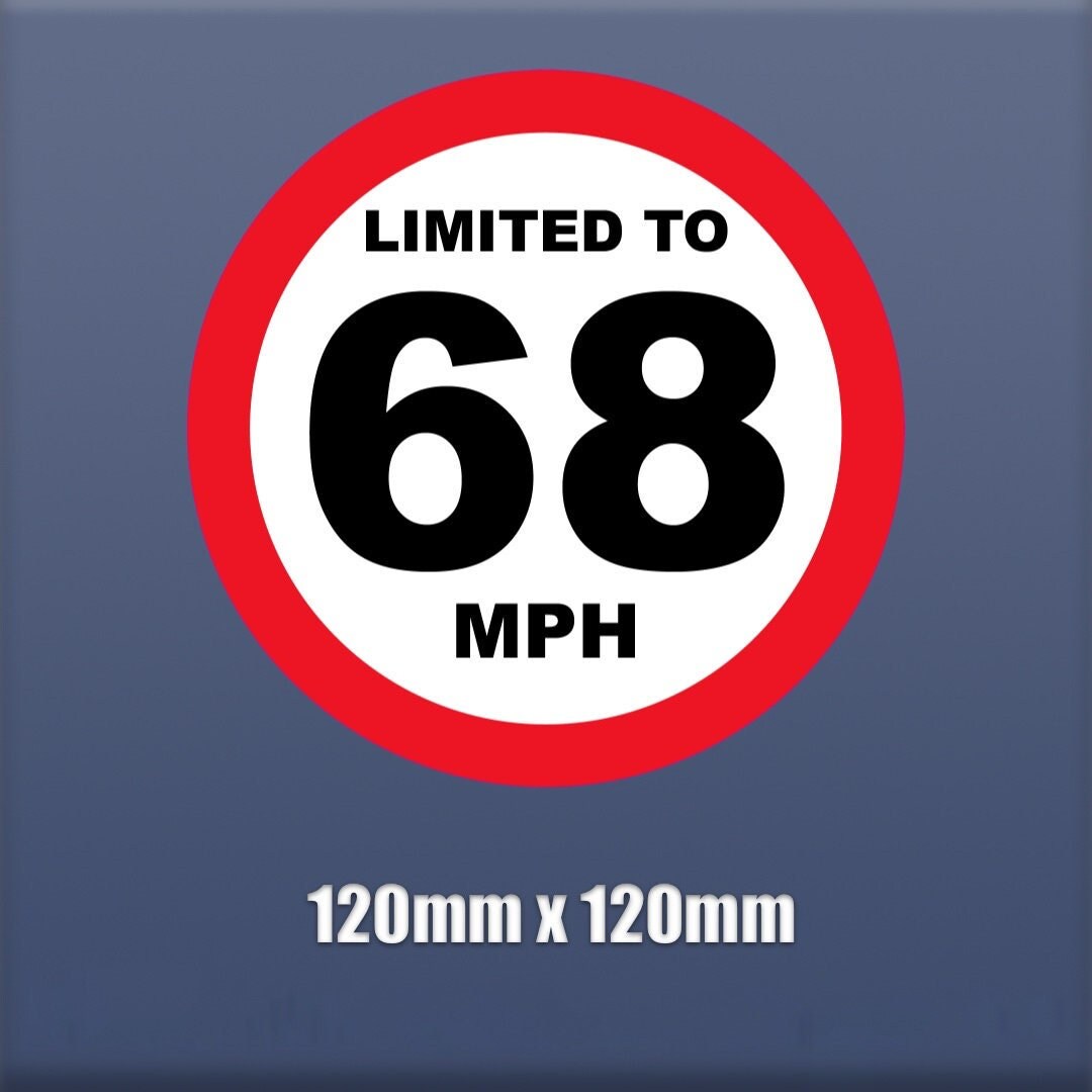 LIMITED TO 68 MPH Vehicle Speed Restriction Car Van Truck - Etsy