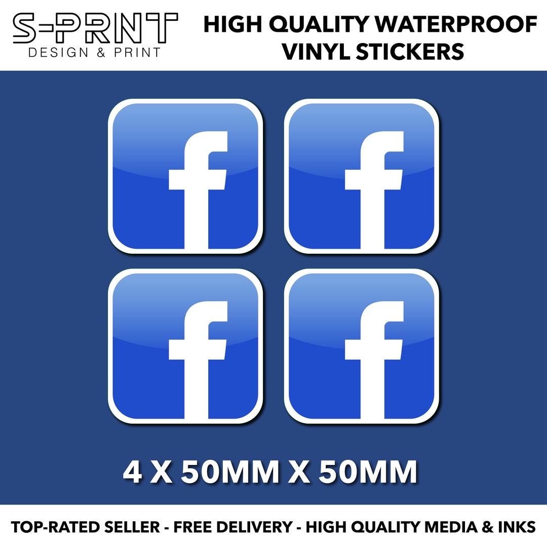 Facebook Logo Sticker Self Adhesive Vinyl 4 X 50mm S385 Social - Etsy