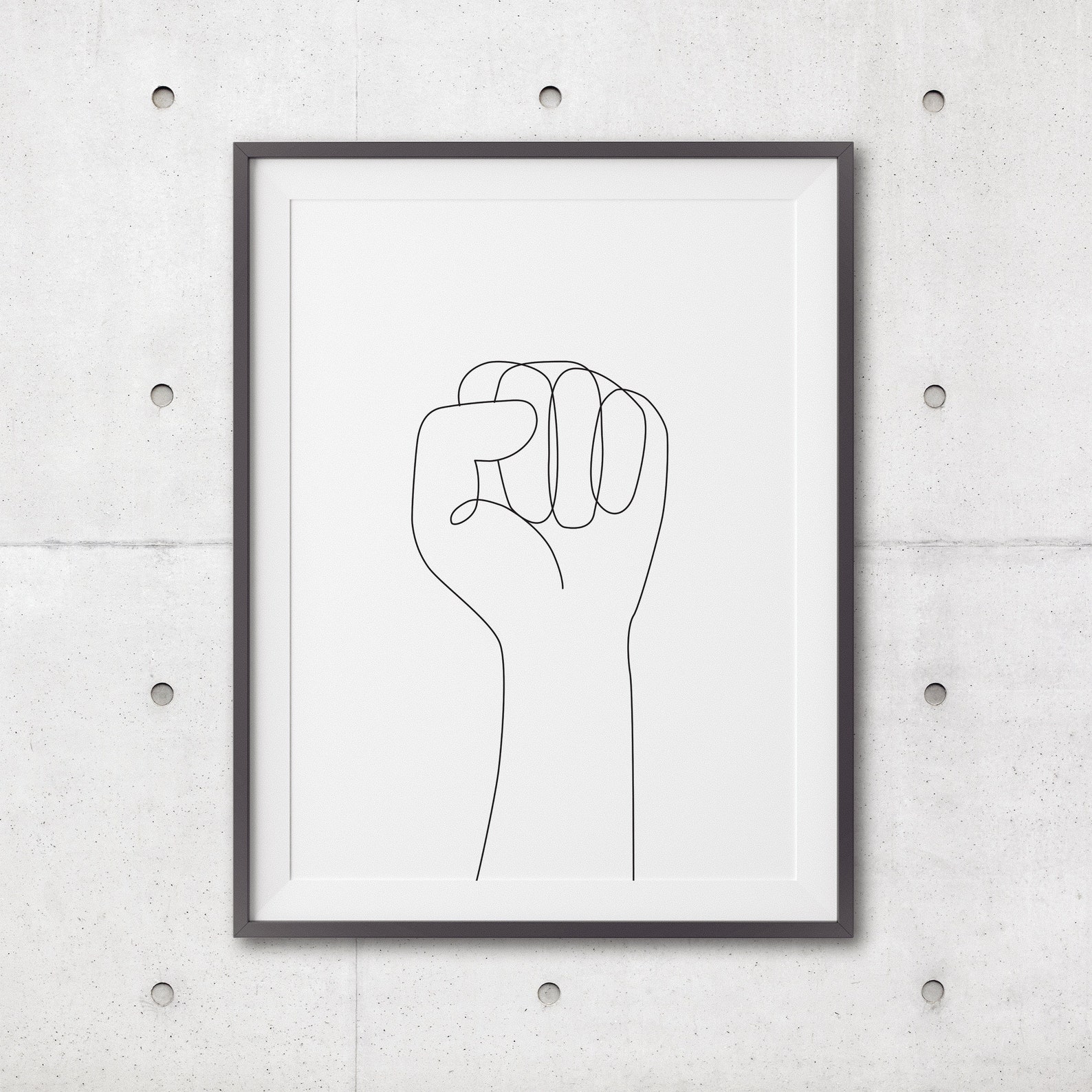 Fist Hand Prints, Line Art Poster, Printable Line Art, Minimal Fist ...