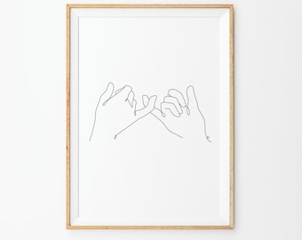 Pinky Promise Art Print Pinky Swear Illustration Gothic - Etsy