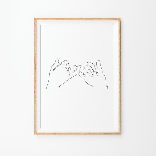 Pinky Promise Print Line Art Poster Printable Line Art - Etsy