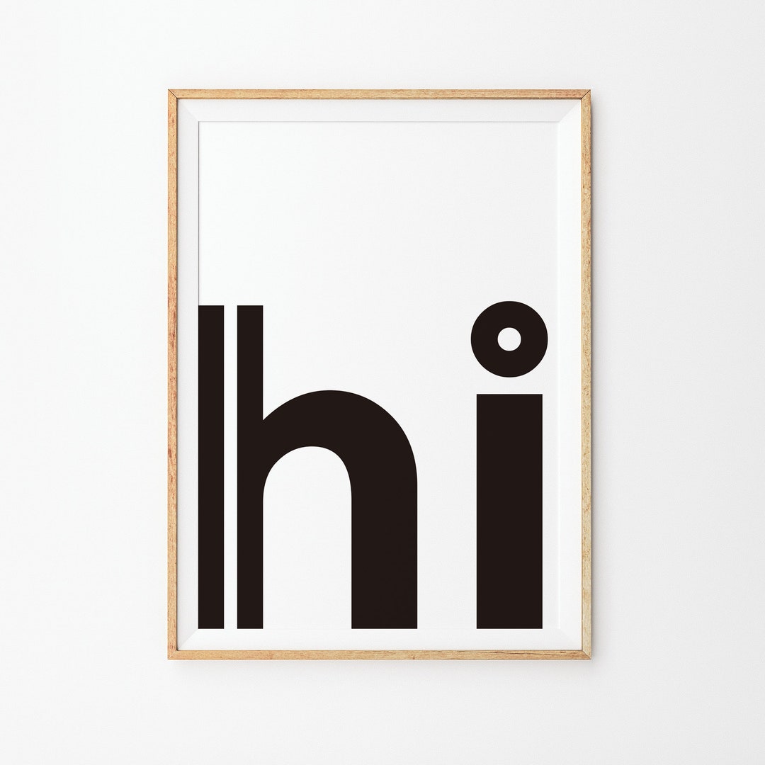 Hi Printable Art, Printable Interior Poster, Living Room Wall Art ...