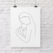 Mother Holding a Baby Print, Mother and Baby Wall Line Art, Printable ...