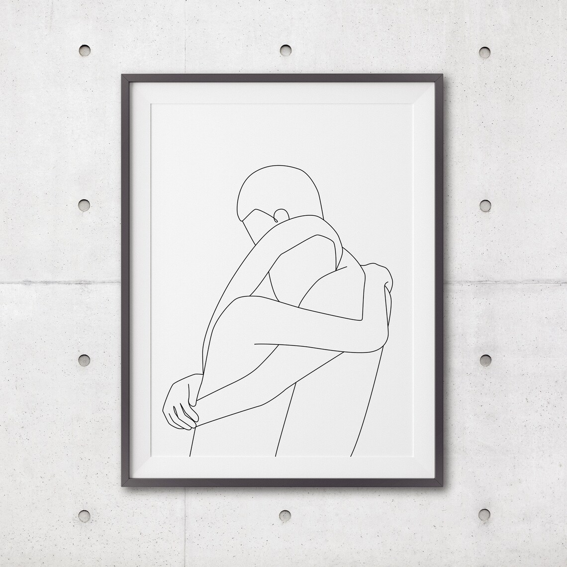 Couple Hug Line Art Print, Couple Line Drawing Print, Printable Line ...