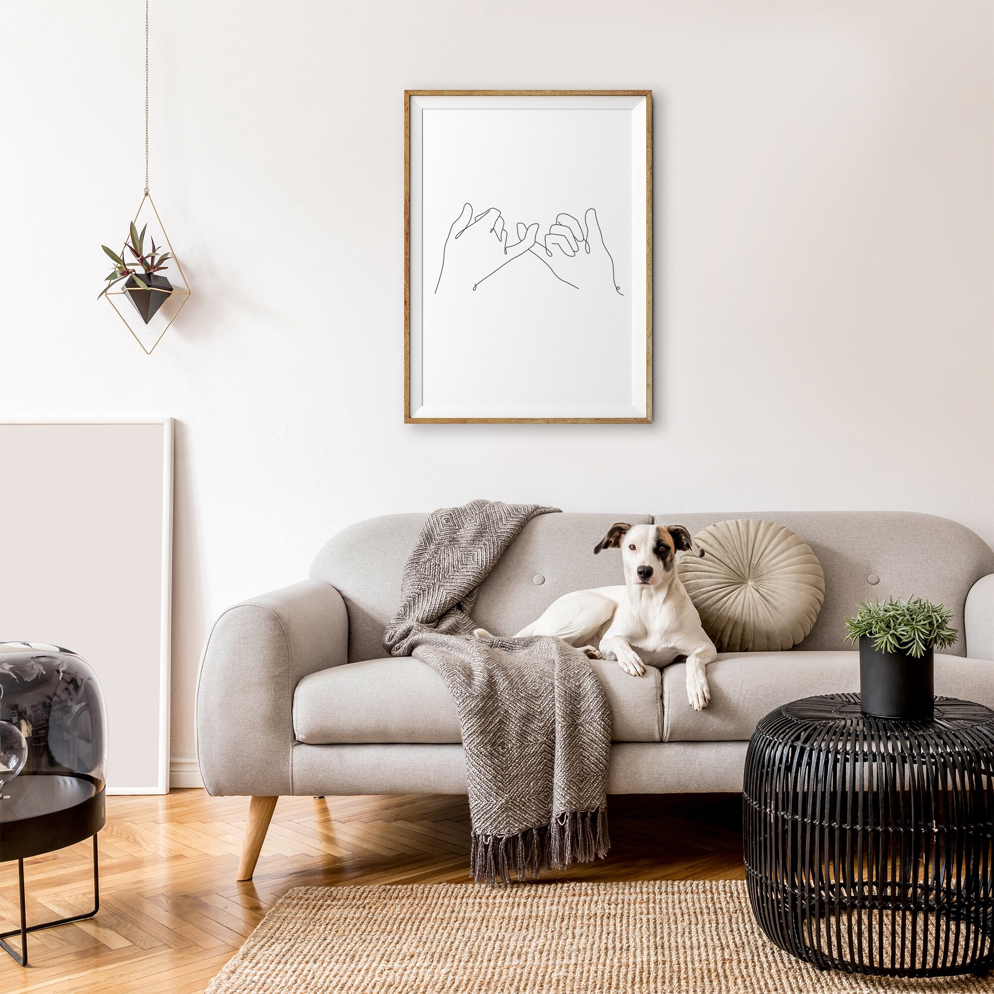 Pinky Promise Print, Line Art Poster, Printable Line Art, Minimal Pinky ...