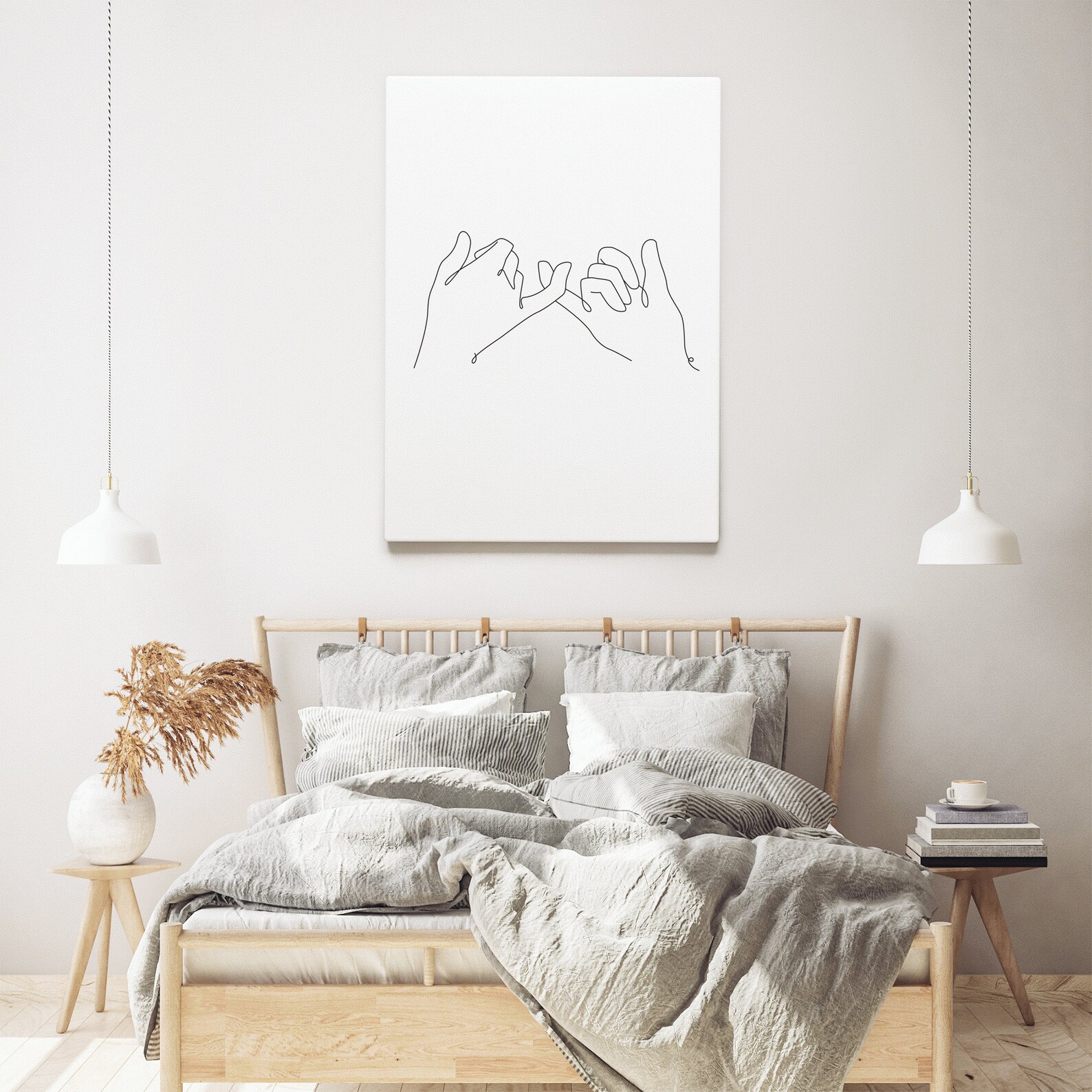 Pinky Promise Print, Line Art Poster, Printable Line Art, Minimal Pinky ...