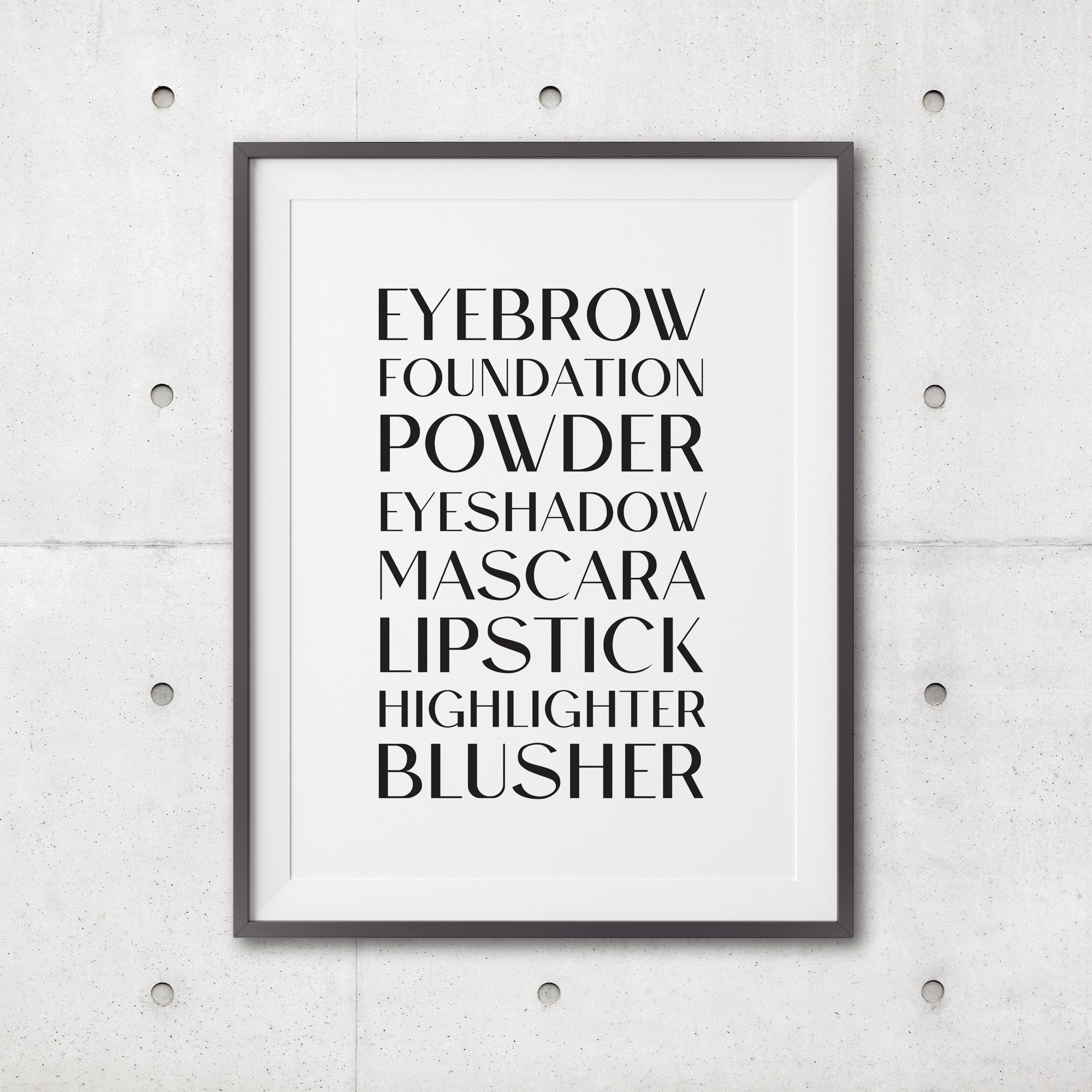 Typography Art Print, Makeup Printable Art, Modern Wall Art, Wall Art ...
