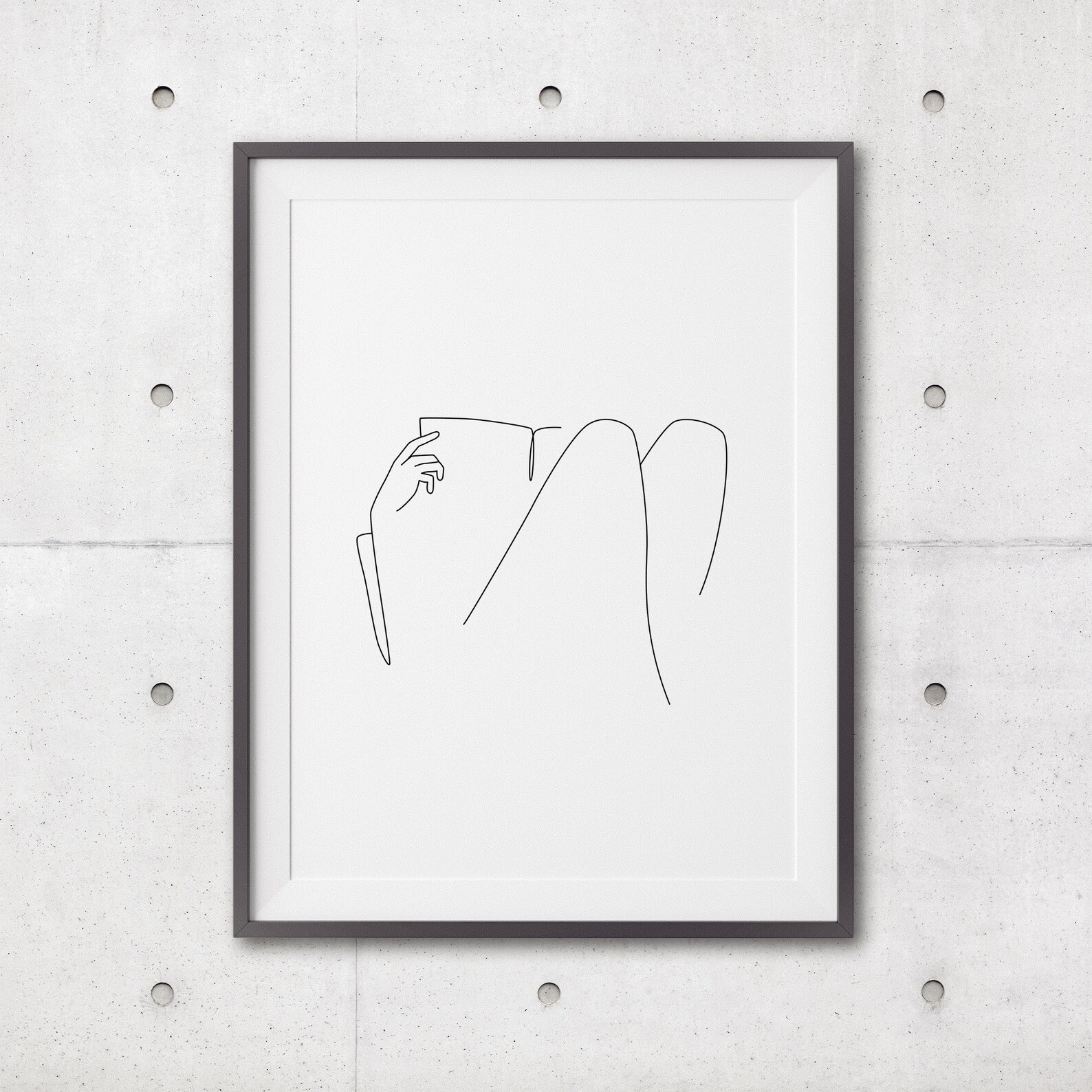 Woman Reading a Book Line Art Print, Book Hands Line Art Prints, Book ...