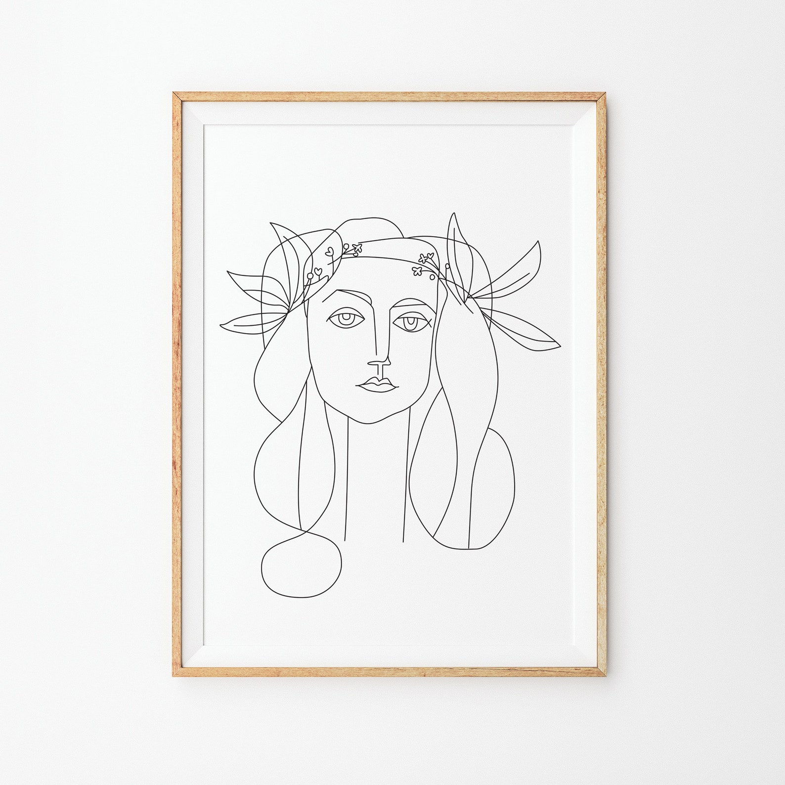 Pablo Picasso Line Drawing Print, Line Art Female Face, Printable ...