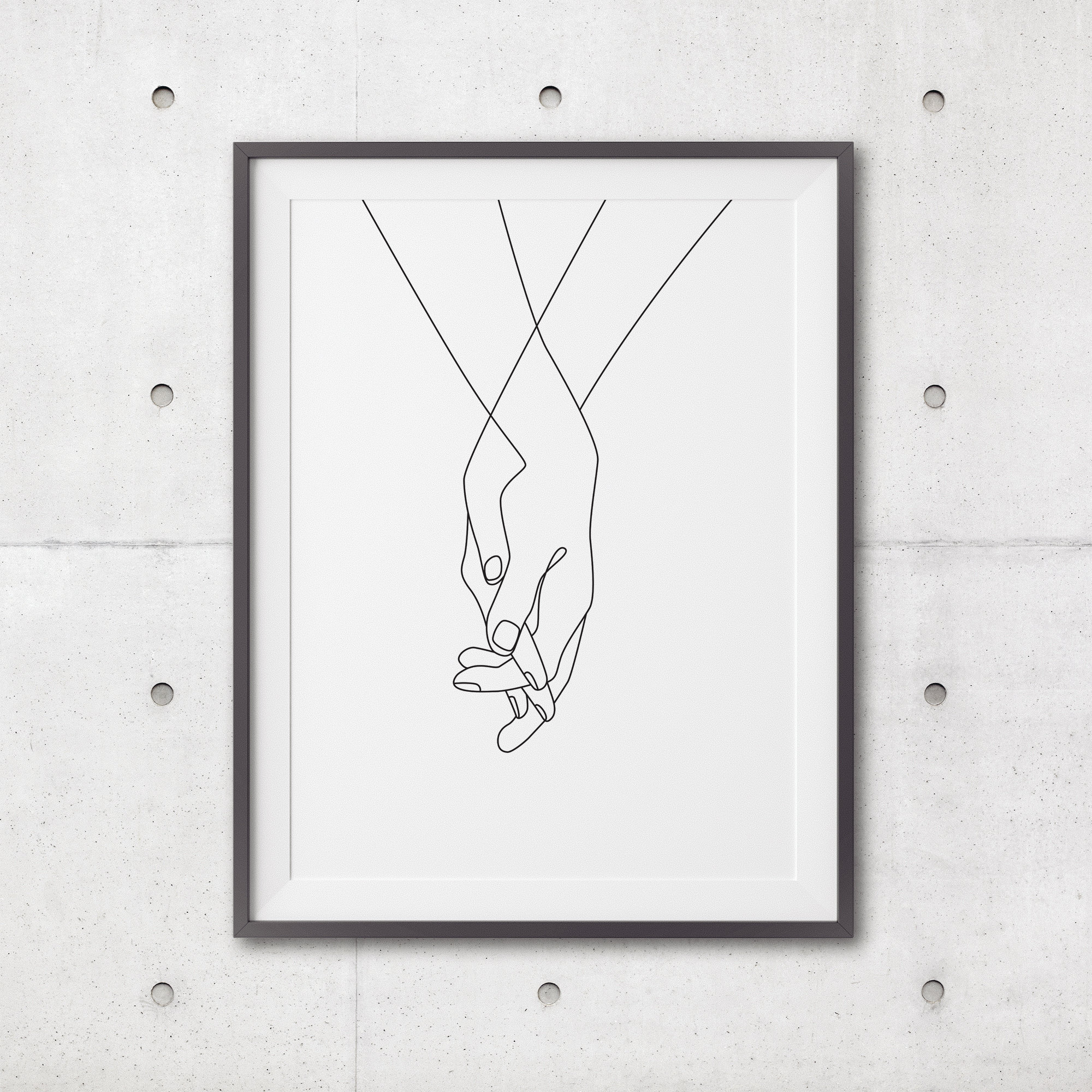 Holding Hands Line Art Print, Printable Line Art, Minimal Holding Hands ...