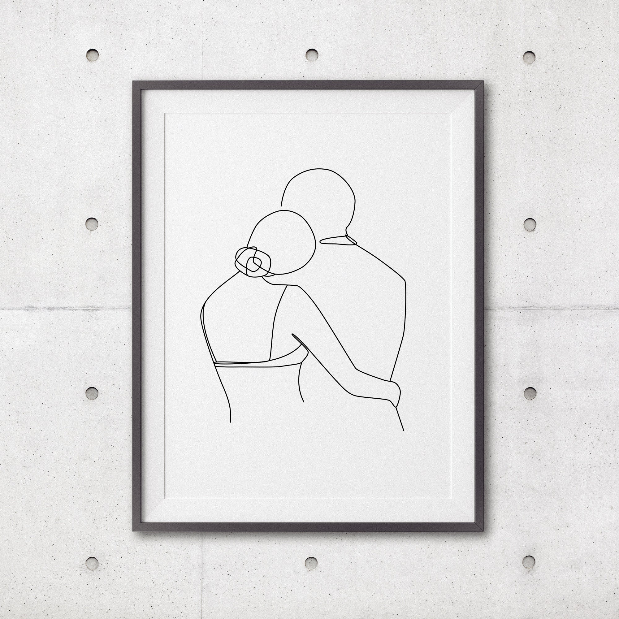 Couple Line Art Print, Line Art Poster, Printable Line Art, Wall ...