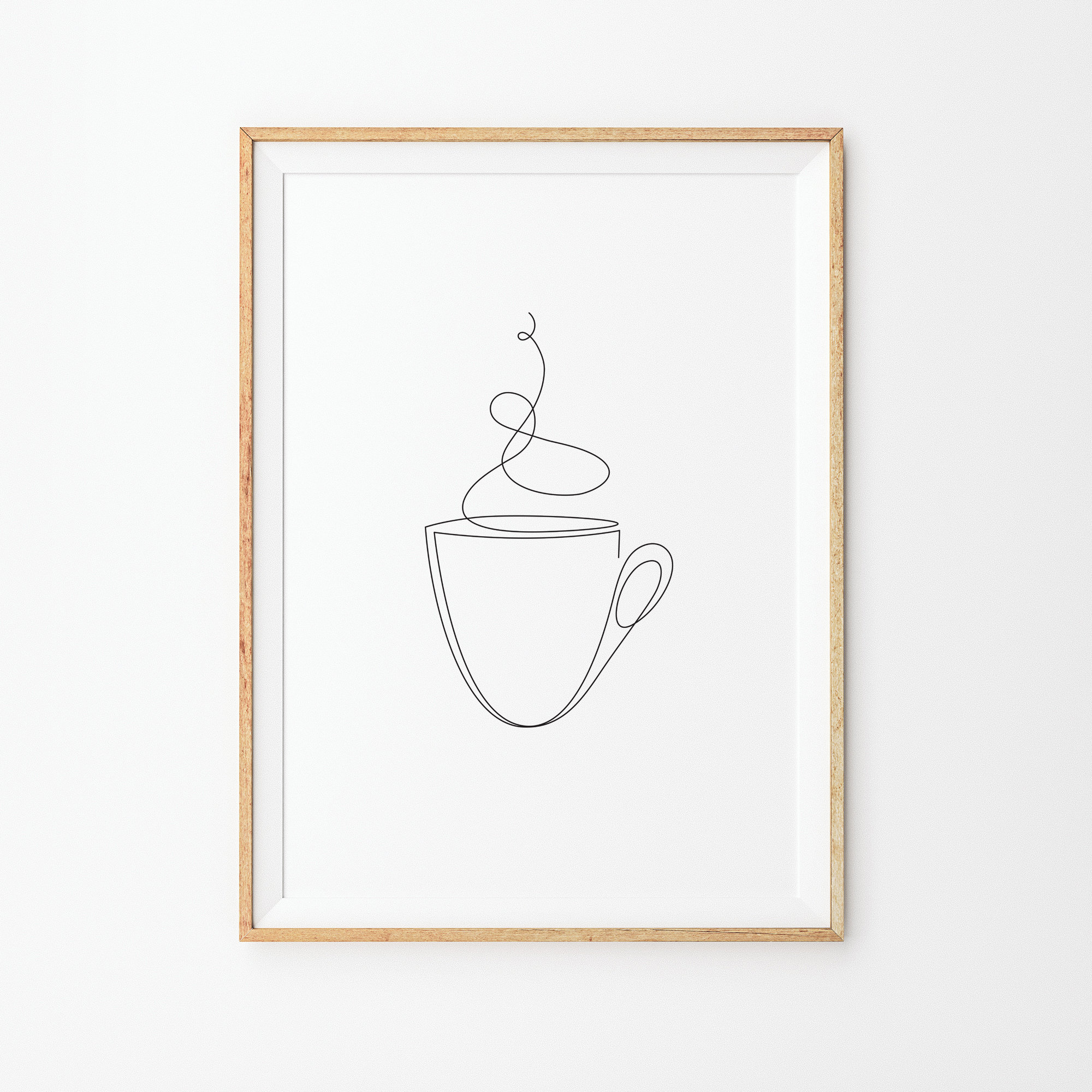 Hot Coffee Line Drawing Prints, Line Art Poster, Printable Line Art ...
