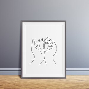 Baby Line Art, Nursery Print, Infant Line Drawing, Minimal Nursery ...