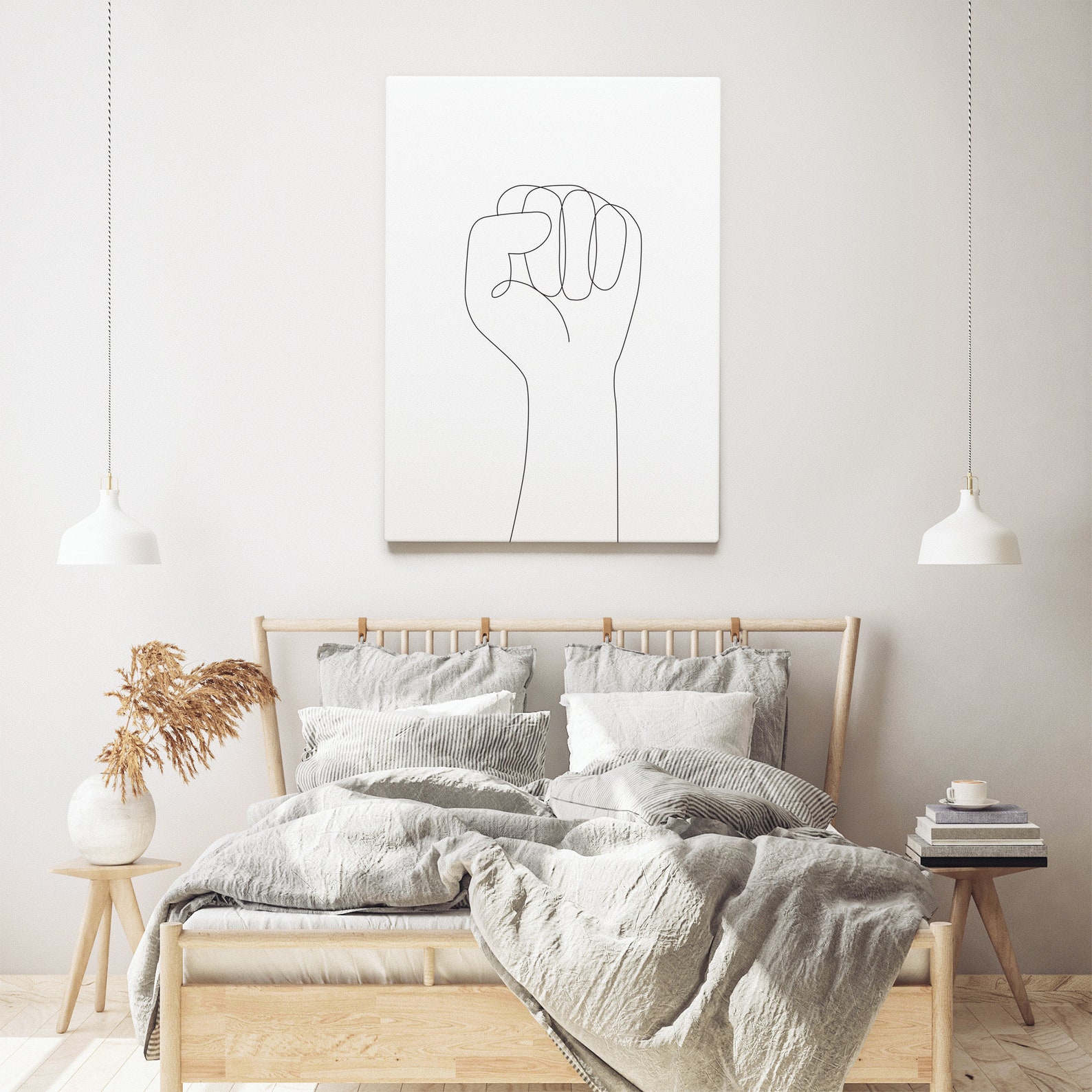 Fist Hand Prints, Line Art Poster, Printable Line Art, Minimal Fist ...