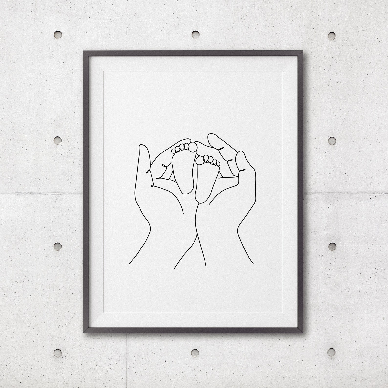Baby Line Art, Nursery Print, Infant Line Drawing, Minimal Nursery ...