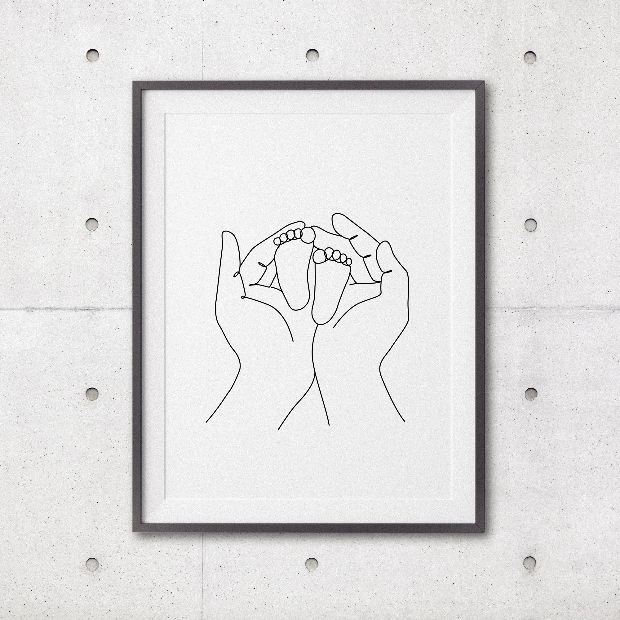 Baby Line Art, Nursery Print, Infant Line Drawing, Minimal Nursery ...